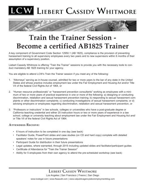Train the Trainer Session - Liebert Cassidy Whitmore