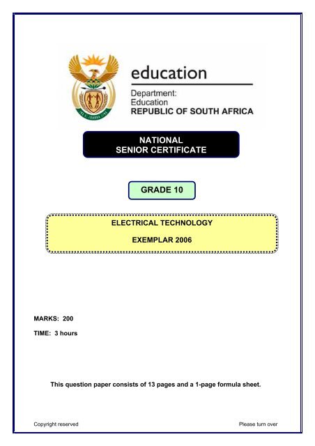 NATIONAL SENIOR CERTIFICATE GRADE 10