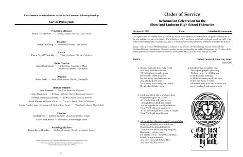 Sample of Divine Service II - Bethany Lutheran Church