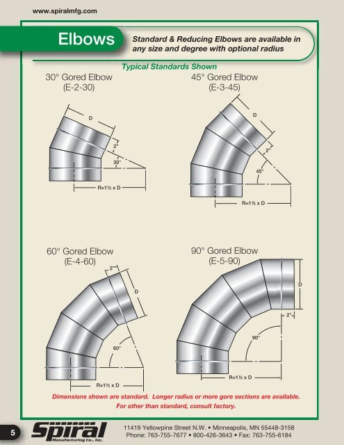45Â° Gored Elbow - Spiral Manufacturing Company, Inc