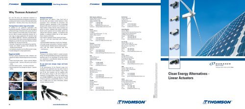Clean Energy Alternatives - Linear Actuators - Thomson