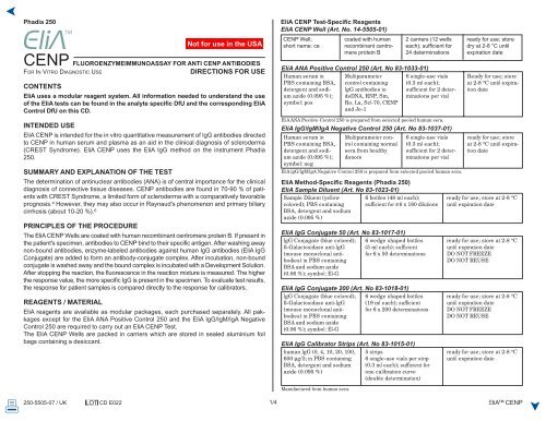fluoroenzymeimmunoassay for anti cenp antibodies - Phadia
