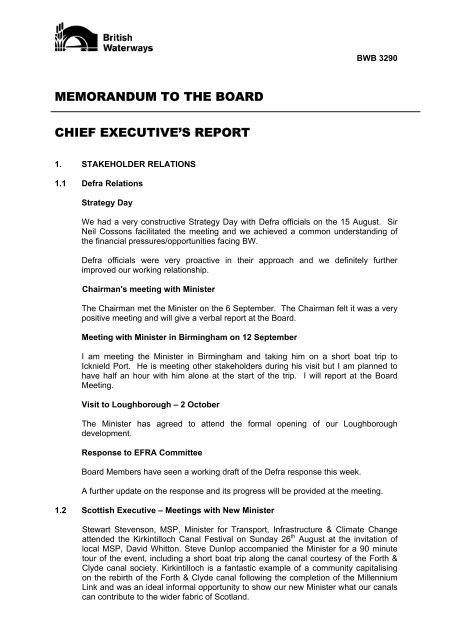 Board Briefing Paper September 2007 (588KB ... - British Waterways