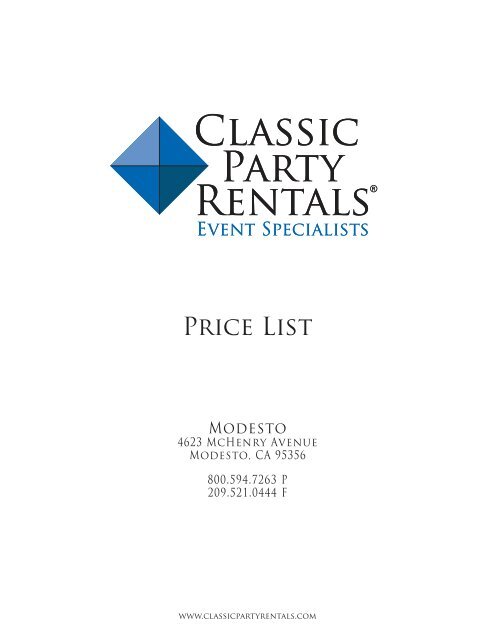 Price List - 6-28-12.indd - Classic Party Rentals