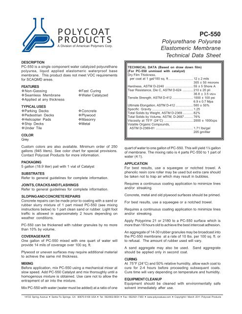 PC-550 - Polycoat Products