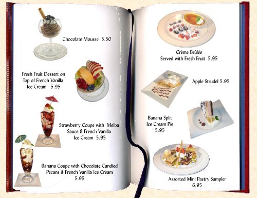 Dessert Menu - Bon Appetit Restaurant