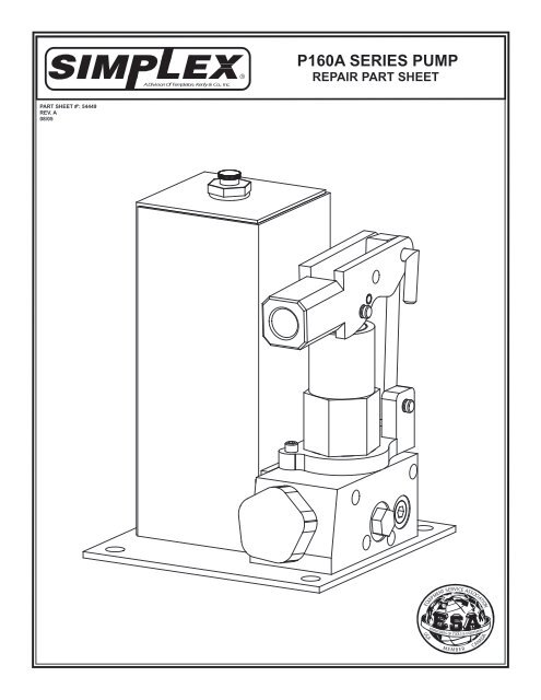 P160A SERIES PUMP - Simplex