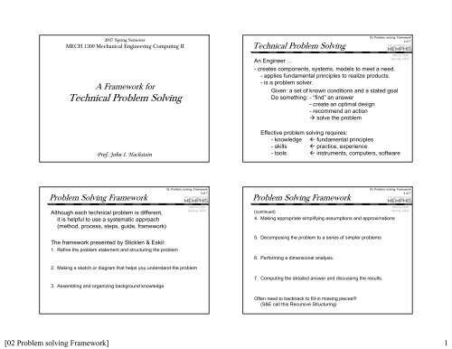 Technical Problem Solving - Mechanical Engineering