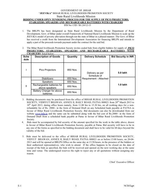 State Rural Livelihoods Mission - Bihar Rural Livelihood Promotion ...