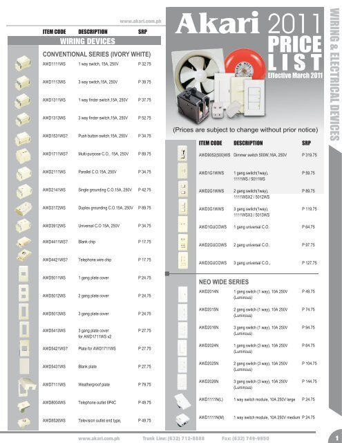 WIRING & ELECTRICAL Devicesver8 - Akari