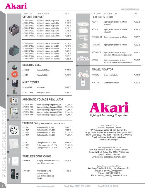 WIRING & ELECTRICAL DEVIC