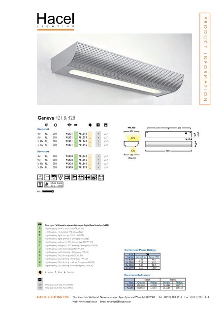 Geneva 421 & 428 - Hacel Lighting U. K.