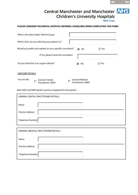 Referral Form - Central Manchester University Hospitals - NHS ...