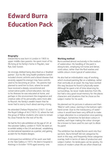 Edward Burra Education Pack - Pallant House Gallery