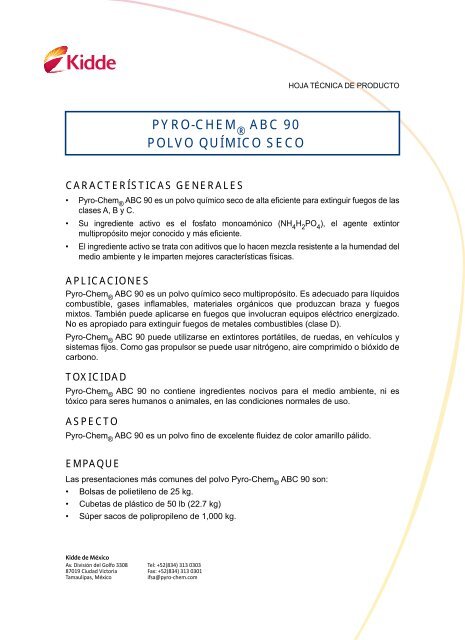 ABC 90 - HOJA TECNICA - Sudamerica Spiro Fire