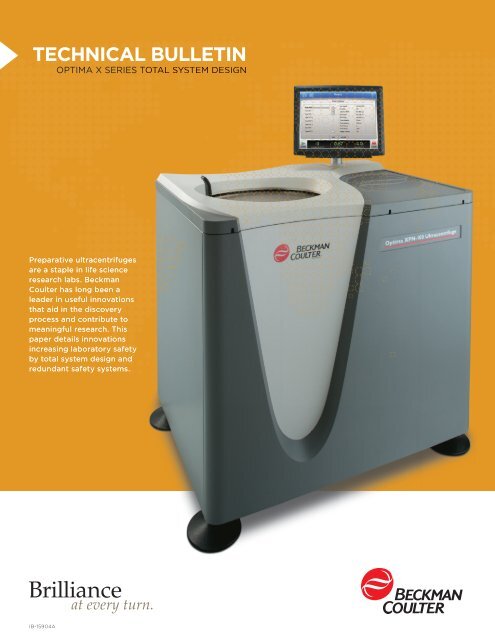 Optima X Series Total System Design - Beckman Coulter