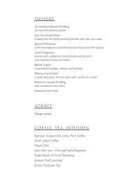Dessert Menu - Bon Appetit Restaurant