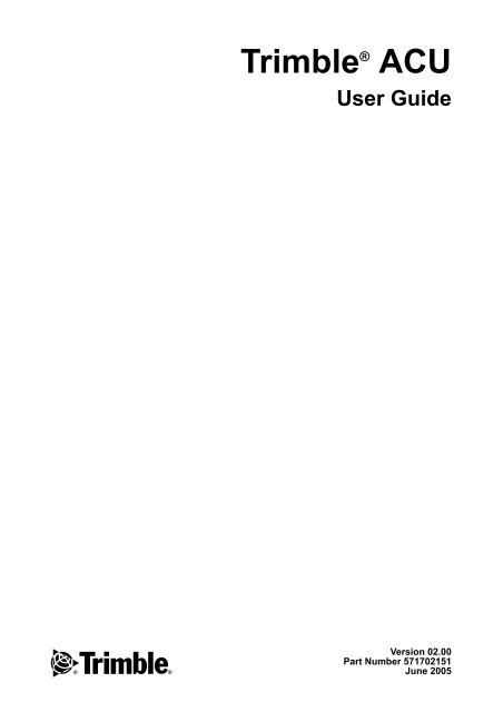 Trimble ACU User Guide