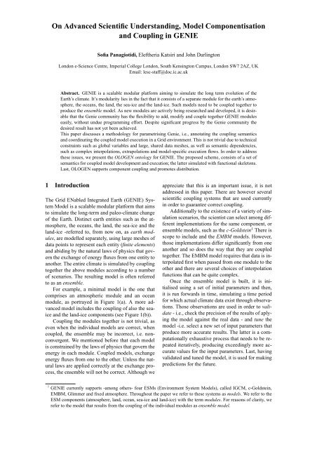 On Advanced Scientific Understanding, Model Componentisation ...