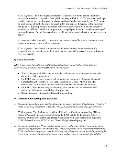 Response to Public Commen