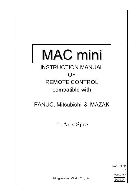 MAC mini i series - Kitagawa Europe