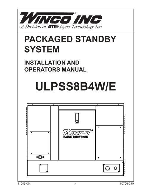 Owners Manual - Electric Generators Direct