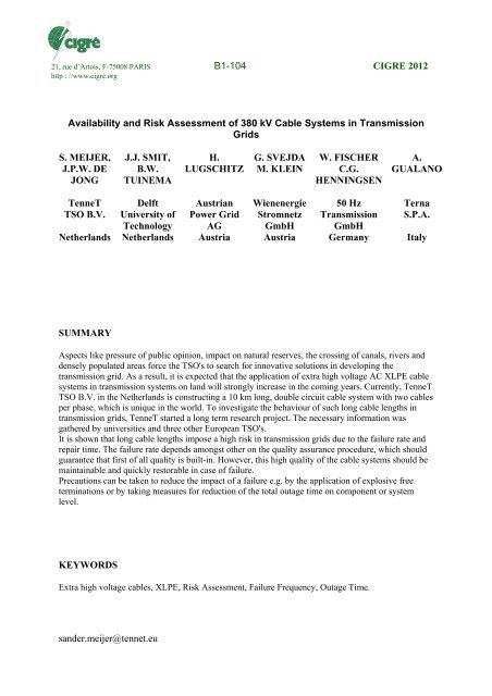 Type here the title of your Paper - cigre