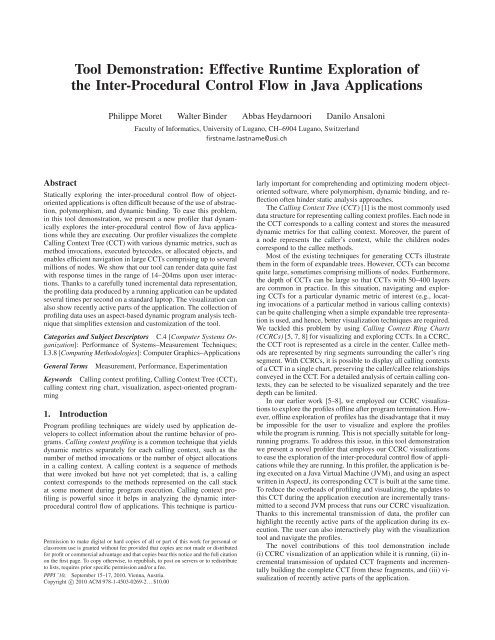 Tool Demonstration: Effective Runtime Exploration of the Inter ...