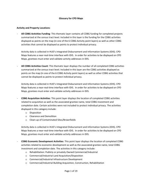 Page 1 of 19 Glossary for CPD Maps Activity and Property ... - HUD