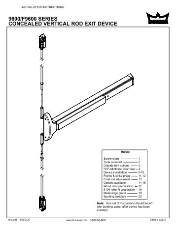 RIM EXIT DEVICE 9300/F9300 SERIES - DORMA International