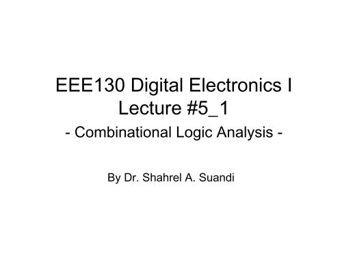 EEE130 Digital Electronics I Lecture #2 -Number Systems ...