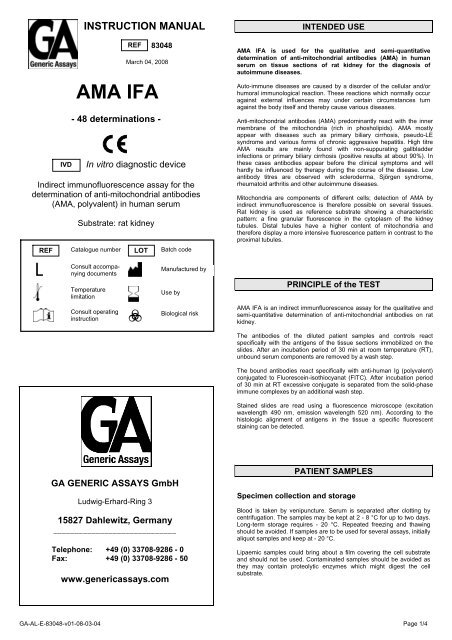 AMA IFA - GA Generic Assays GmbH