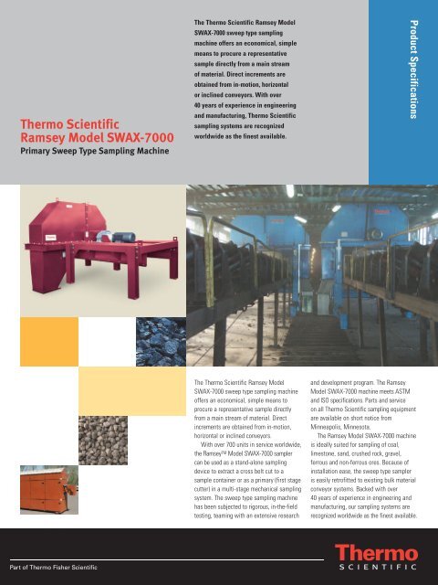 Ramsey Model SWAX-7000 Primary Sweep Type Sampling Machine