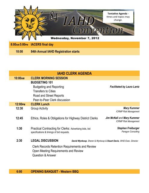 IAHD CLERK AGENDA - Idaho Association of Highway Districts ...