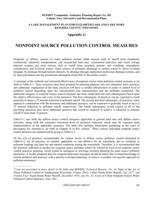 NONPOINT SOURCE POLLUTION CONTROL MEASURES