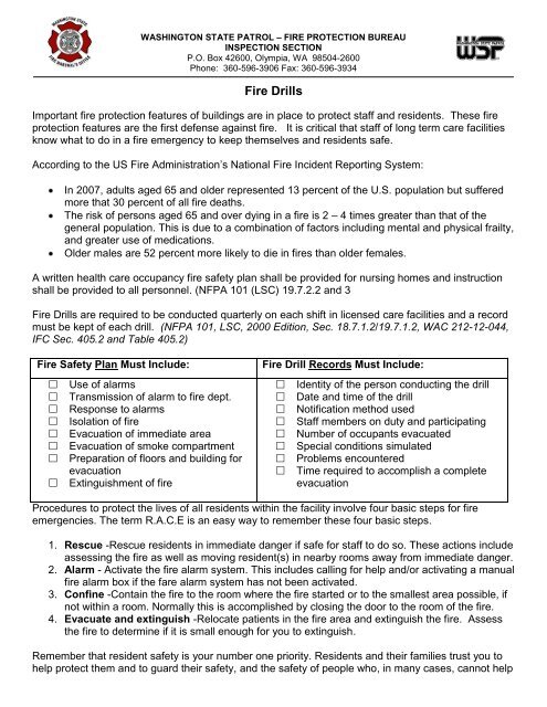 Fire Drills - Washington State Patrol