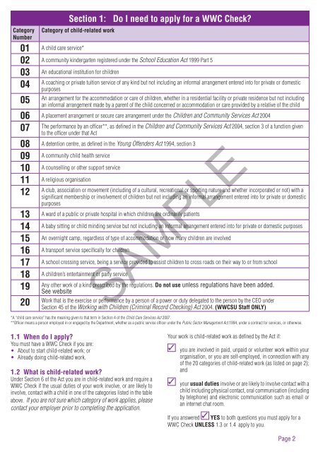CategoryNumberSection 1: