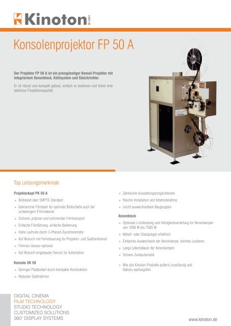 Konsolenprojektor FP 50 A - Kinoton