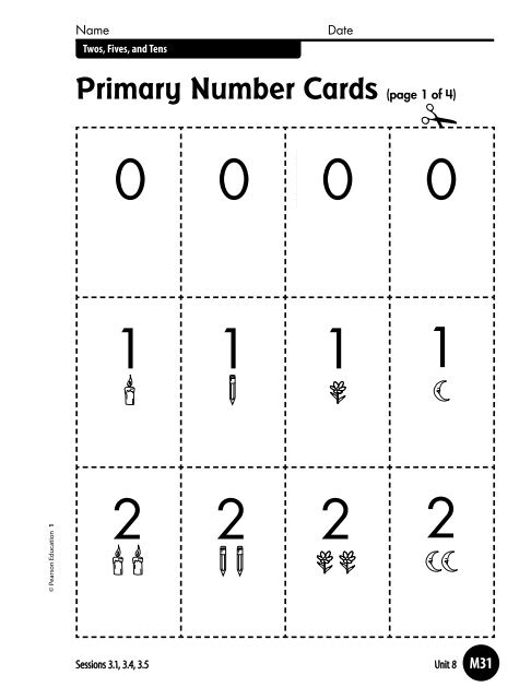 Primary Number Cards