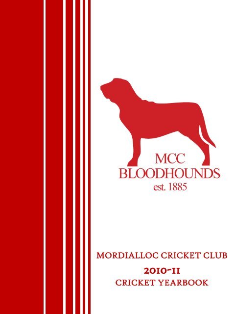 MORDIALLOC CRICKET CLUB CRICKET YEARBOOK