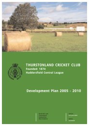 Player Profile Form Template - Thurstonland Cricket Club