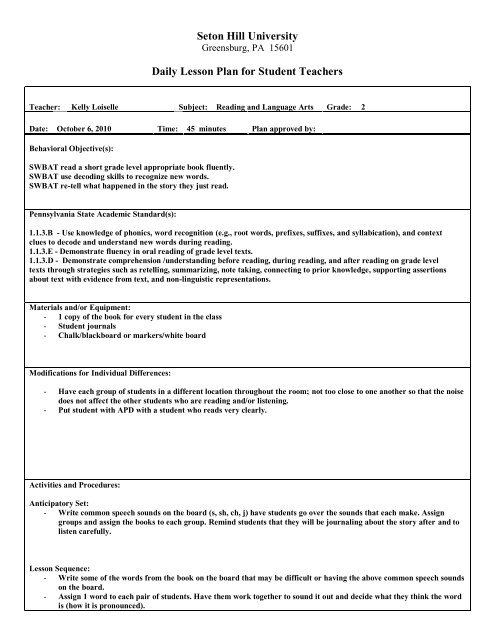 Jigsaw Literacy Lesson Plan - Seton Hill University