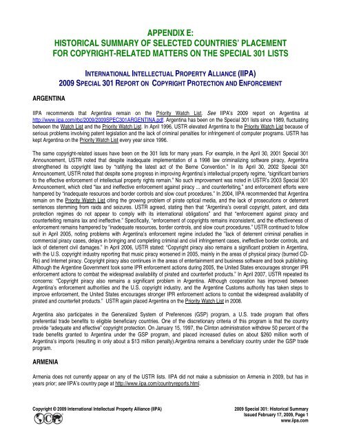 Special 301 Placement - IIPA