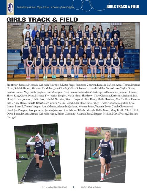 GIRLS TRACK & FIELD - Archbishop Hoban High School