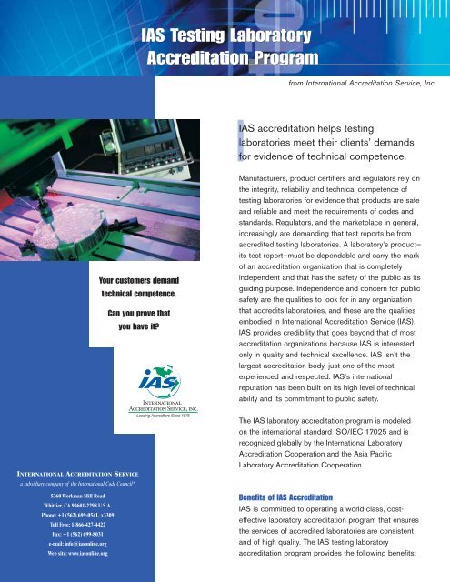 IAS Testing Laboratory Accreditation â Flyer - The International ...