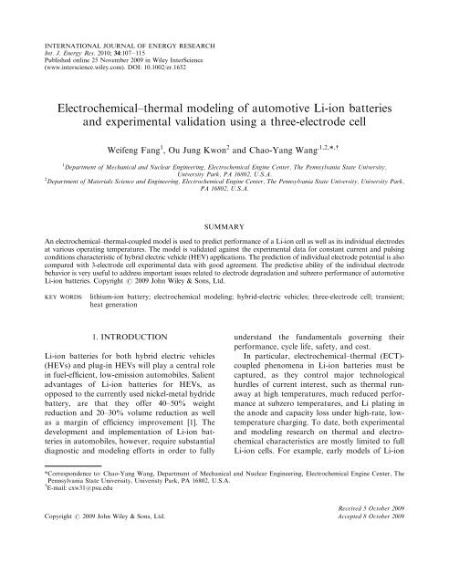Electrochemical Thermal Modeling Of Automotive Li Ion Batteries And