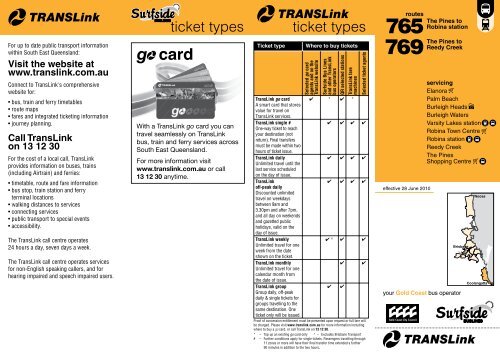 Route 765 and 769 timetable - TransLink