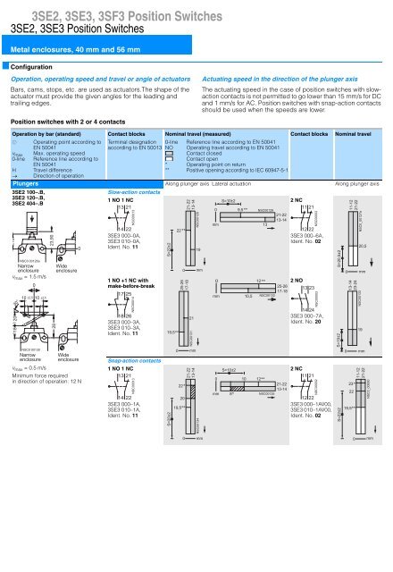 8 3SE2, 3SE3, 3SF3 Position Switches - ALLMAR