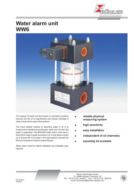 Water alarm unit WW6 - BIBUS France