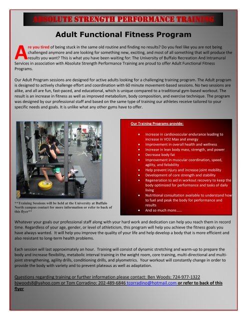 Absolute strength performance training - Buffalo Athletics